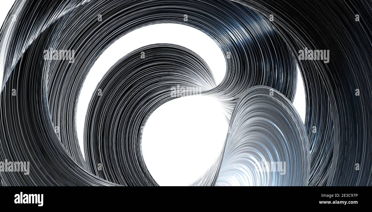 abstract curve round shape with grooves 3d render illustration Stock ...