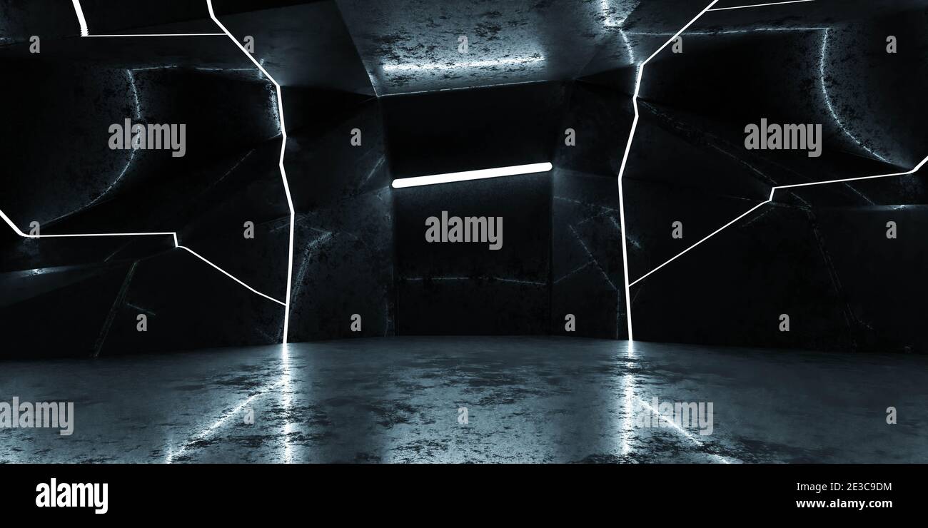 abstract dark industrial basement building architecture with concrete ...