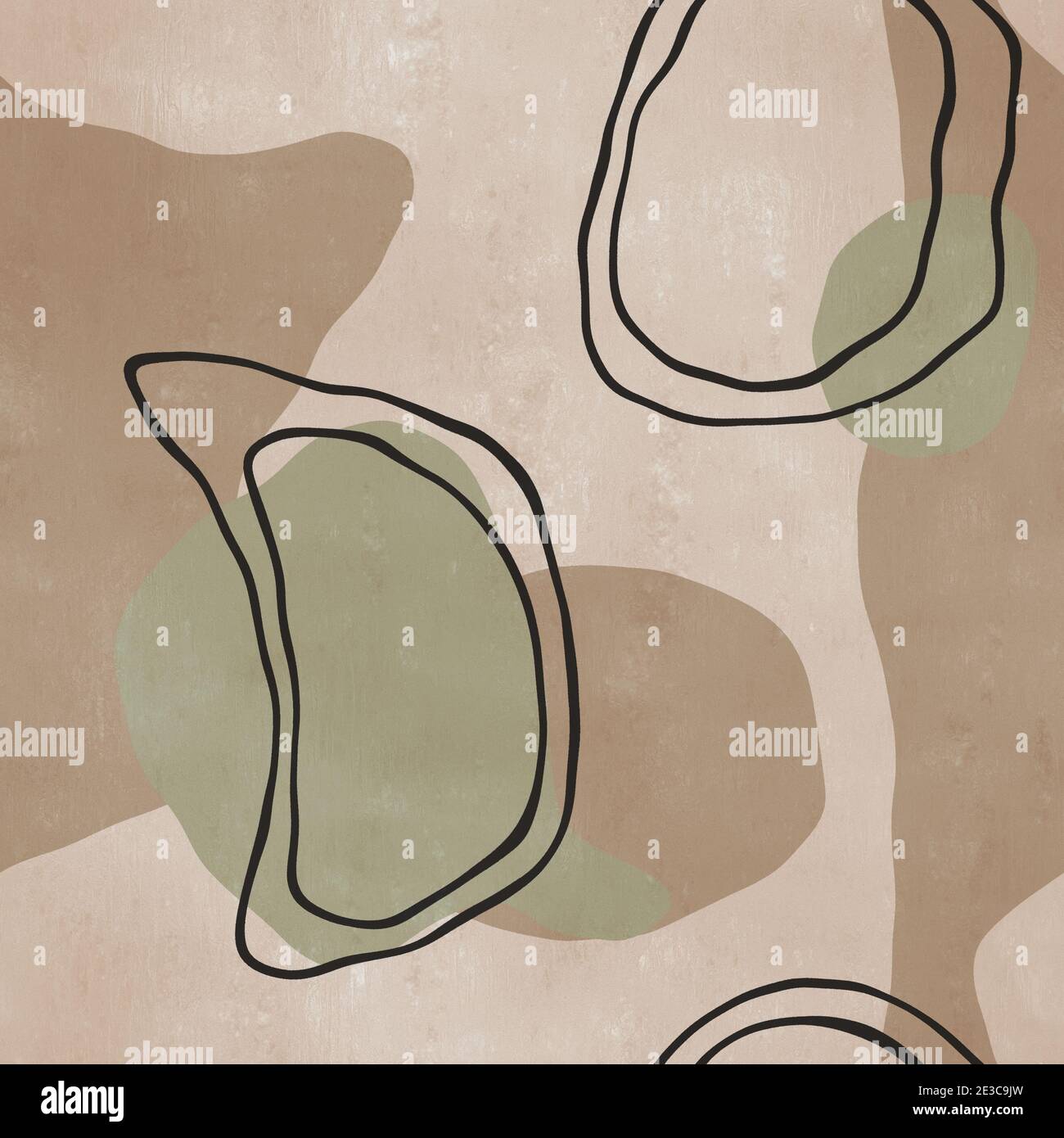 Seamless organic rounded curvy shapes naive design Stock Photo - Alamy