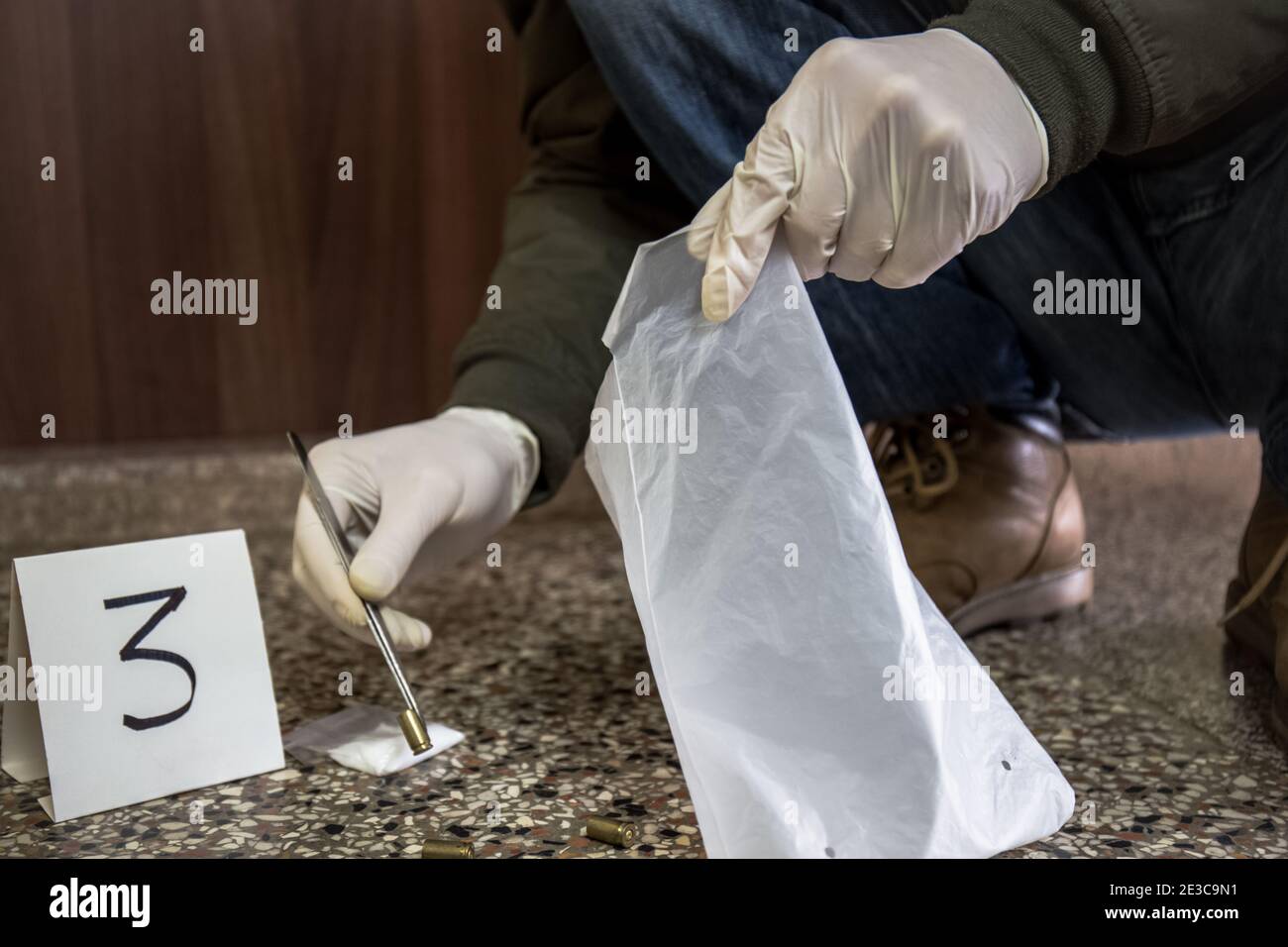 Crime scene, murder, investigation, police found discarded gun used by ...