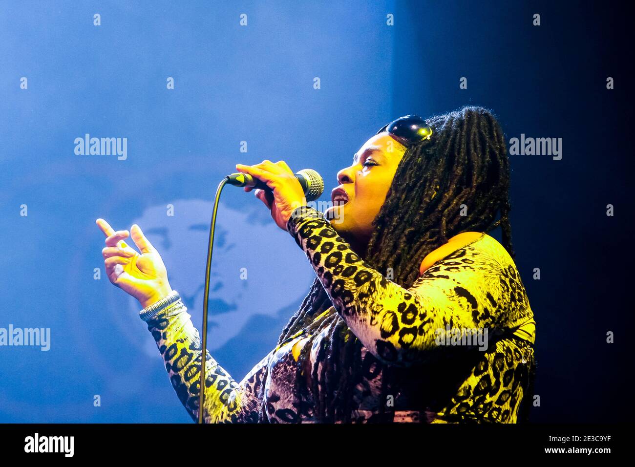 Caron Wheeler of Soul II Soul singing live on stage at Somerset House ...