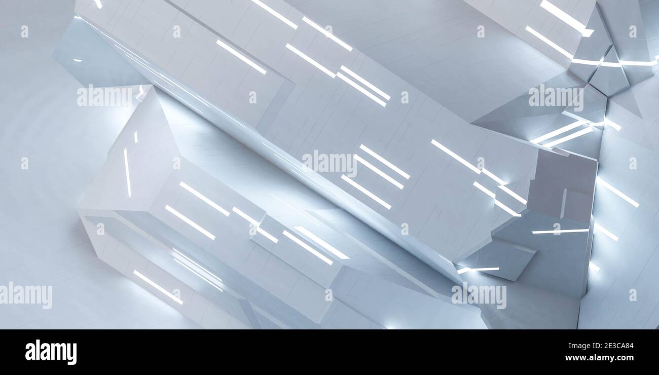 white technology futuristic surface with cubic details 3d render illustration wallpaper Stock ...