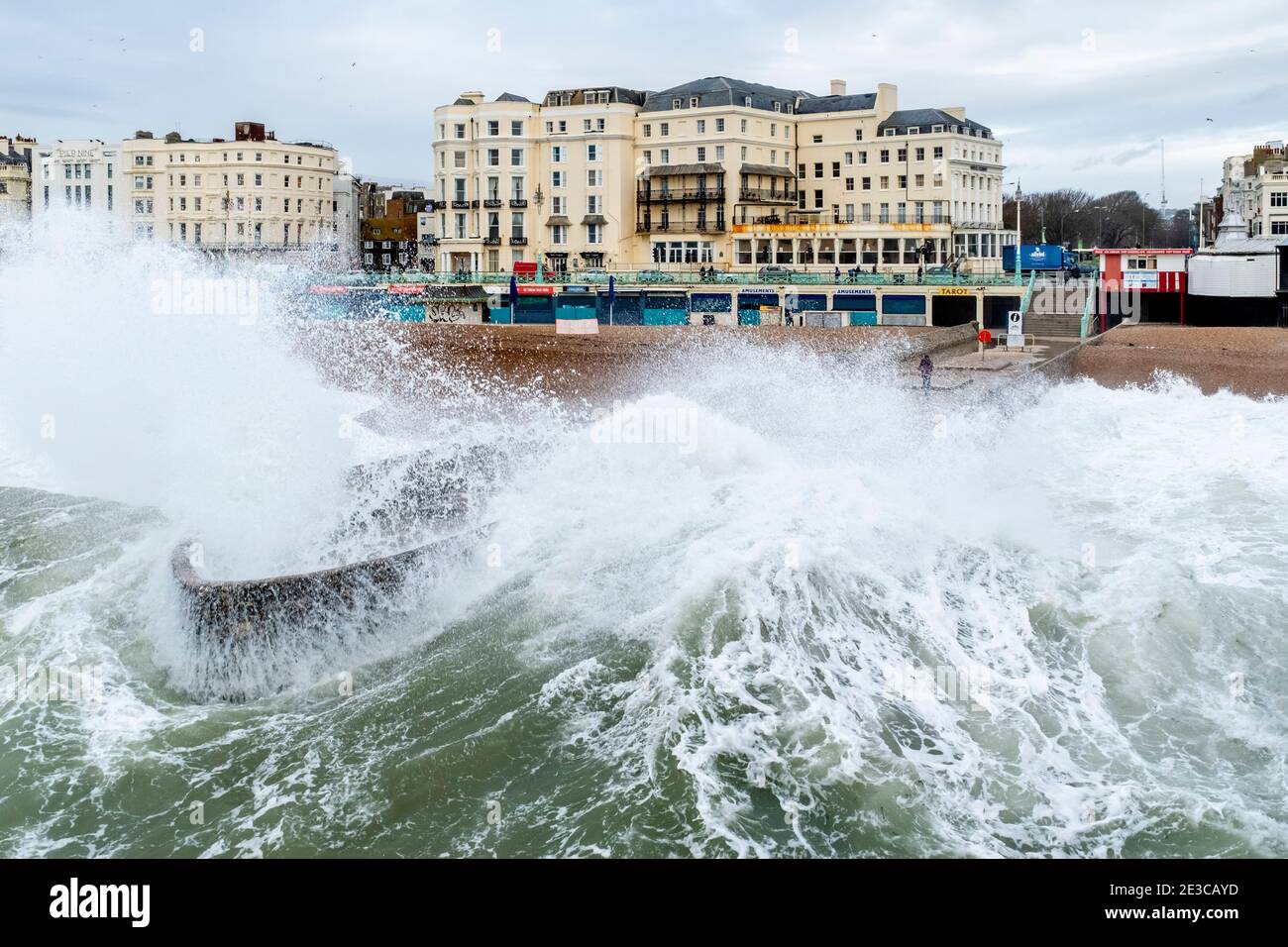 Rough Seas and High Tide At Brighton, East Sussex, UK Stock Photo - Alamy