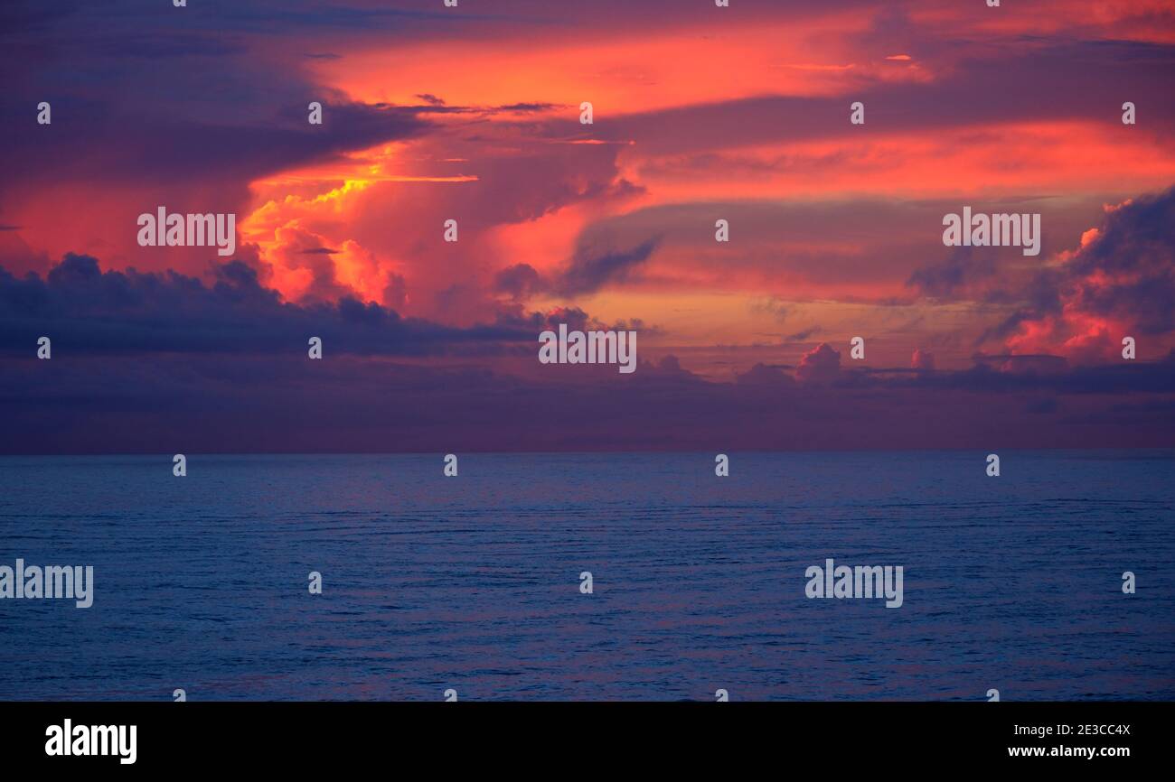 Colors of the Sky Over Atlantic Ocean at Sunrise Stock Photo - Alamy