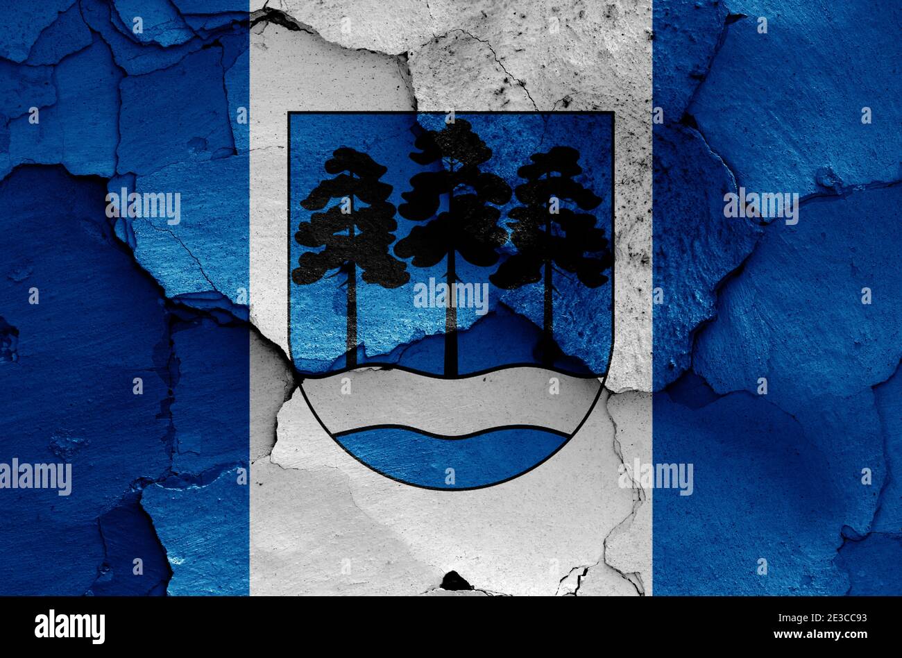 flag of Ogre painted on cracked wall Stock Photo - Alamy