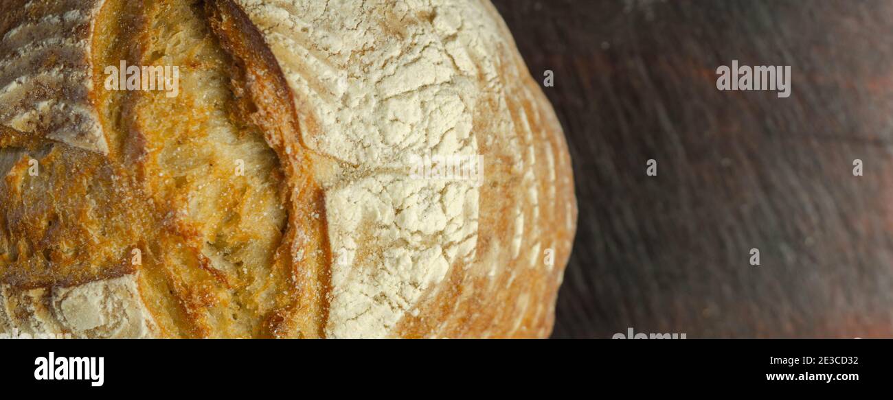 Traditional round loaf of bread baked according to a classic recipe ...