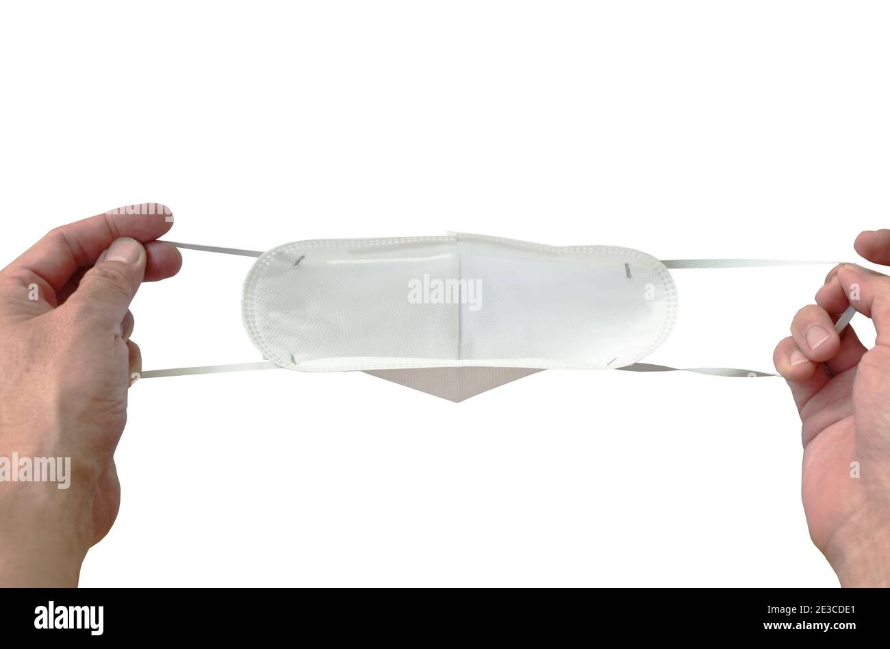 hand pulling string hygienic mask for protection nose and mouth on ...