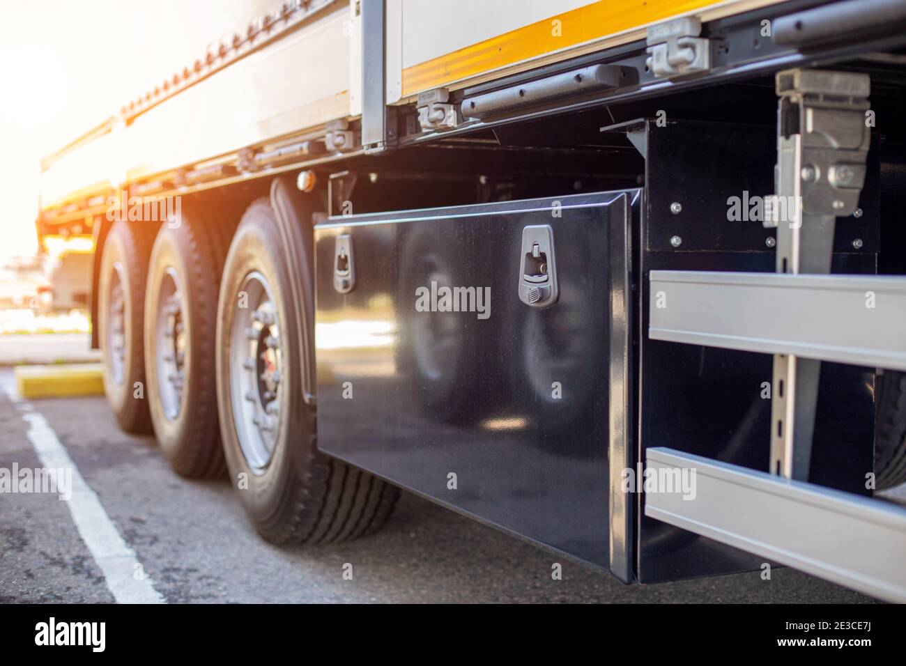 Toolbox on truck trailer, industry Stock Photo - Alamy