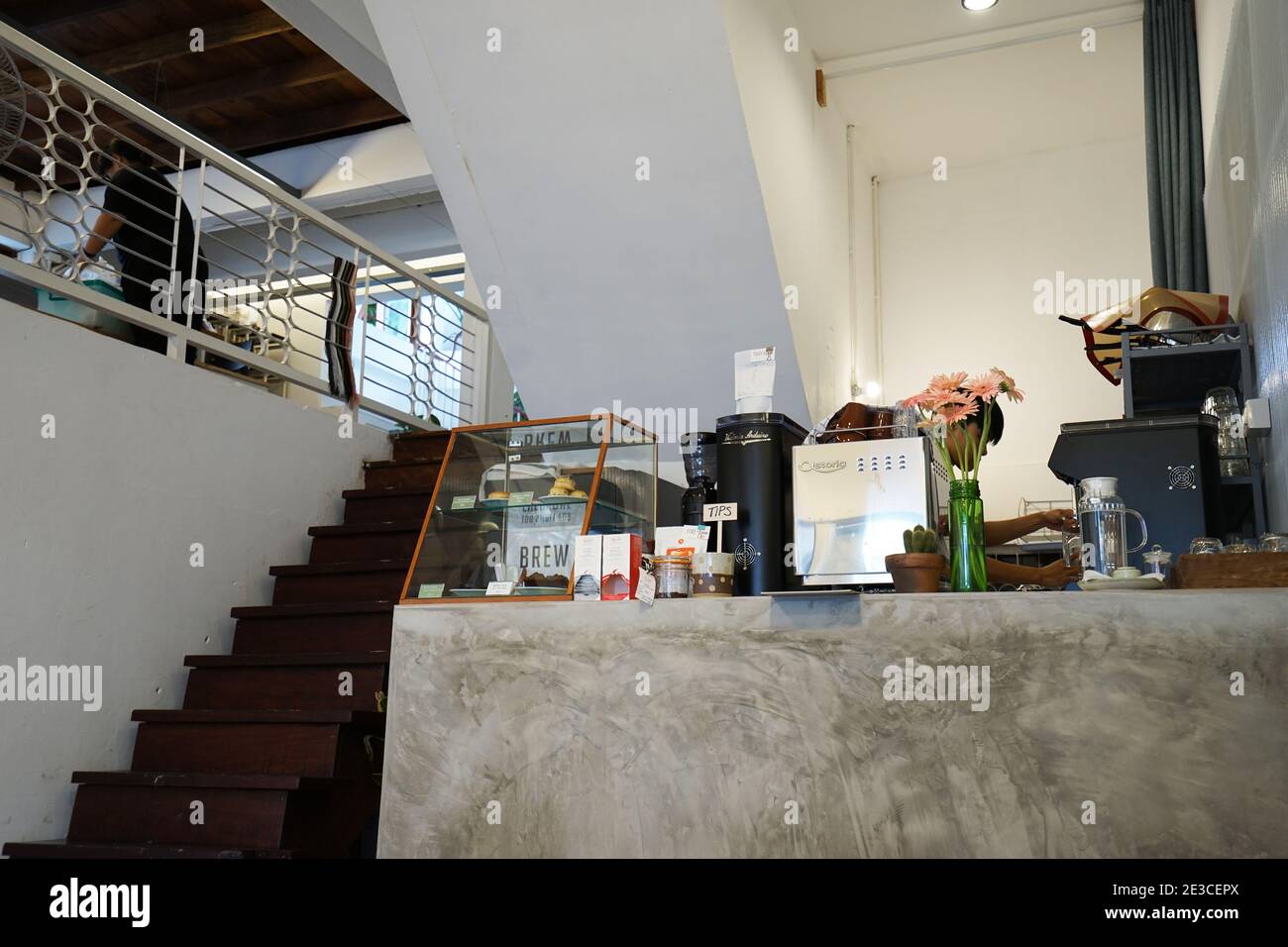 Interior counter design and decoration of pastry display showcase box ...