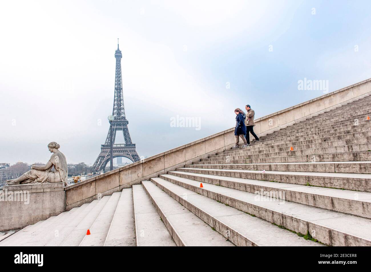 The Eiffel tower seen from the steps at Trocadero, Paris Stock Photo ...
