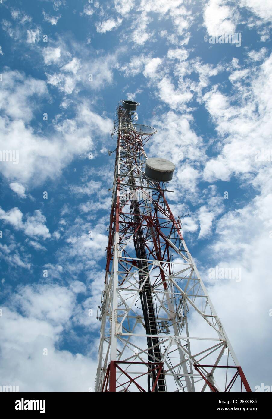 The tall steel structure of telecommunication tower in Cockburn Town on ...