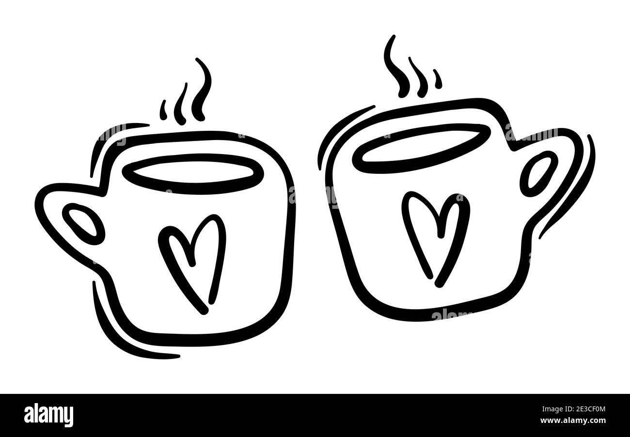 Coffee Clipart Black And White Heart