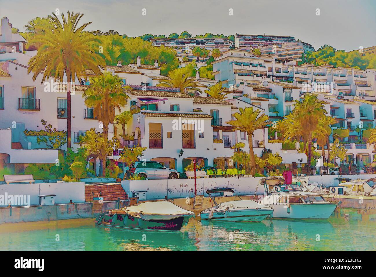 Spain watercolour landscape hi-res stock photography and images - Alamy
