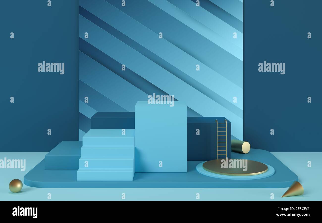 Empty creative stage, object podium, 3d rendering. Computer digital ...