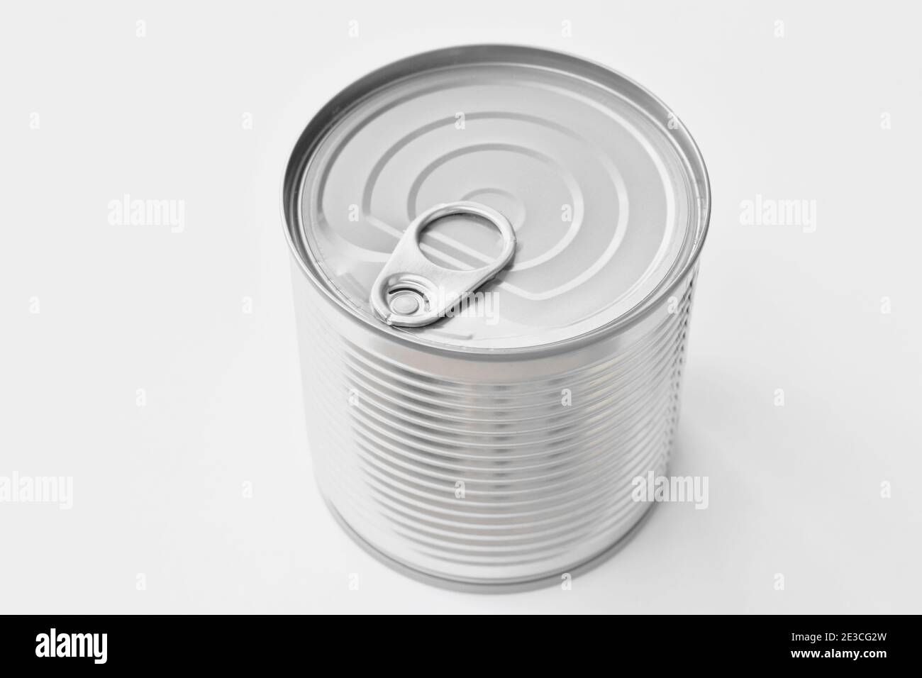 tin can food with opener on white background Stock Photo - Alamy