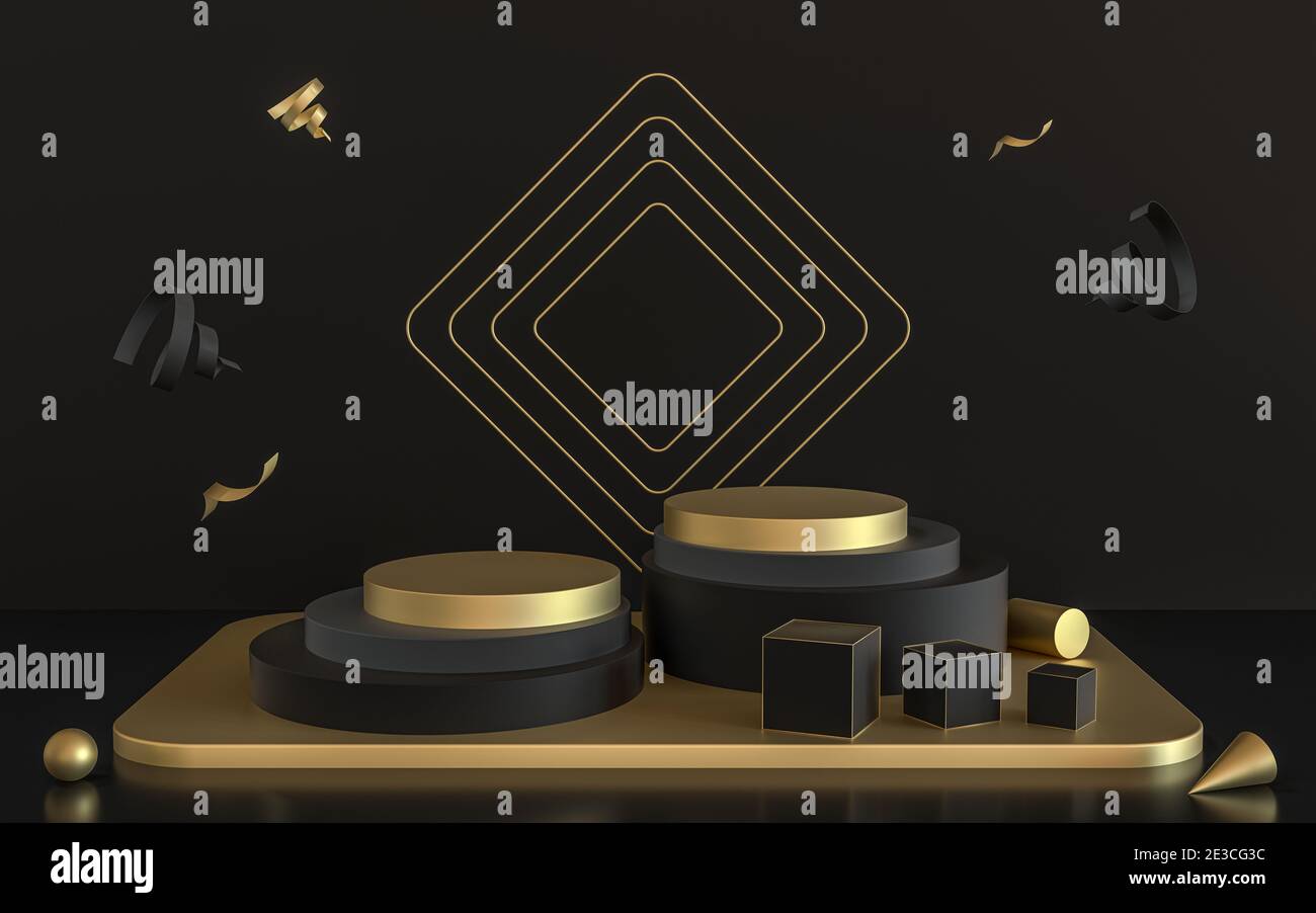 Empty creative stage, object podium, 3d rendering. Computer digital ...