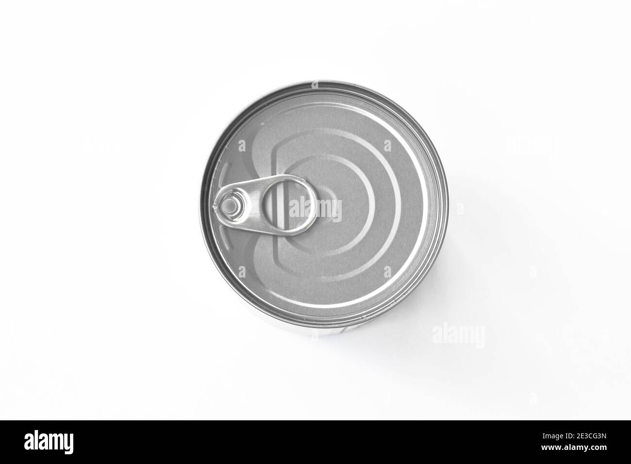 tin can food with opener on white background Stock Photo - Alamy