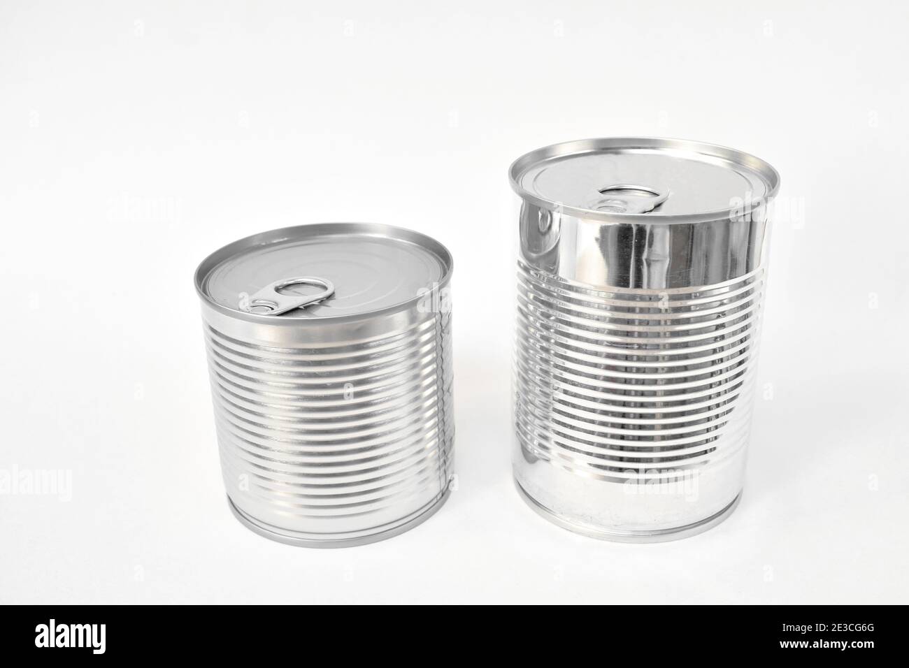 tin can food with opener on white background Stock Photo - Alamy