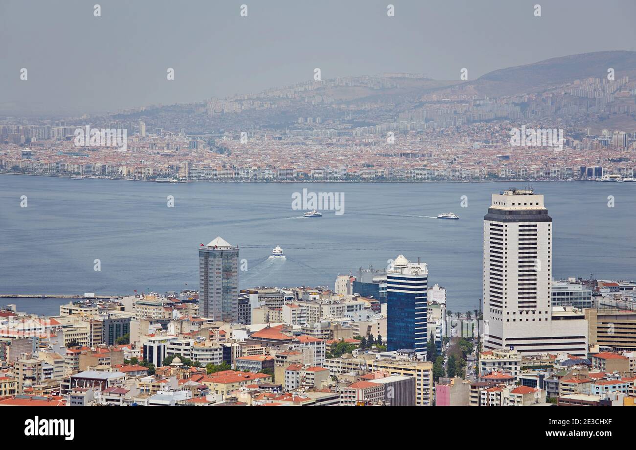 Panoramic Izmir view from Kadifekale Castle, Turkey Stock Photo - Alamy