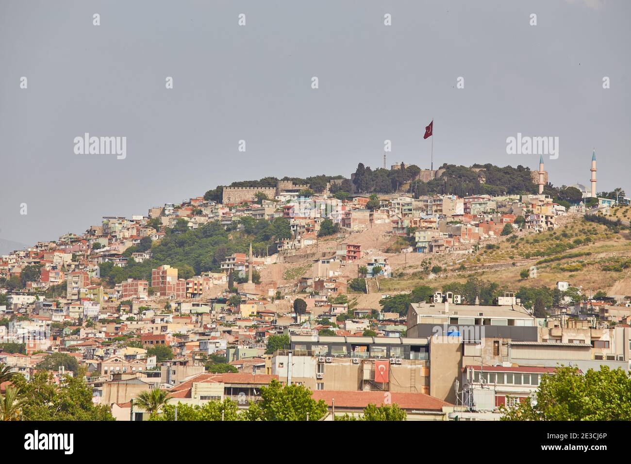 Slum neighborhood. Old settlement area built on slopes. izmir, Turkey ...