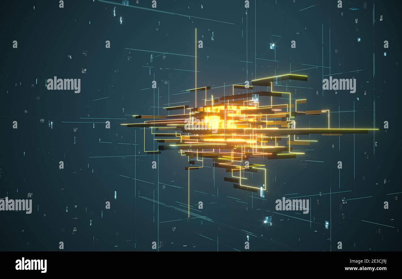 Glowing electronics lines circuit structure hi-res stock photography ...
