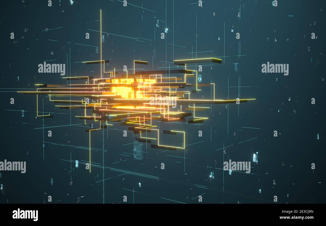 Glowing electronics lines circuit structure hi-res stock photography ...
