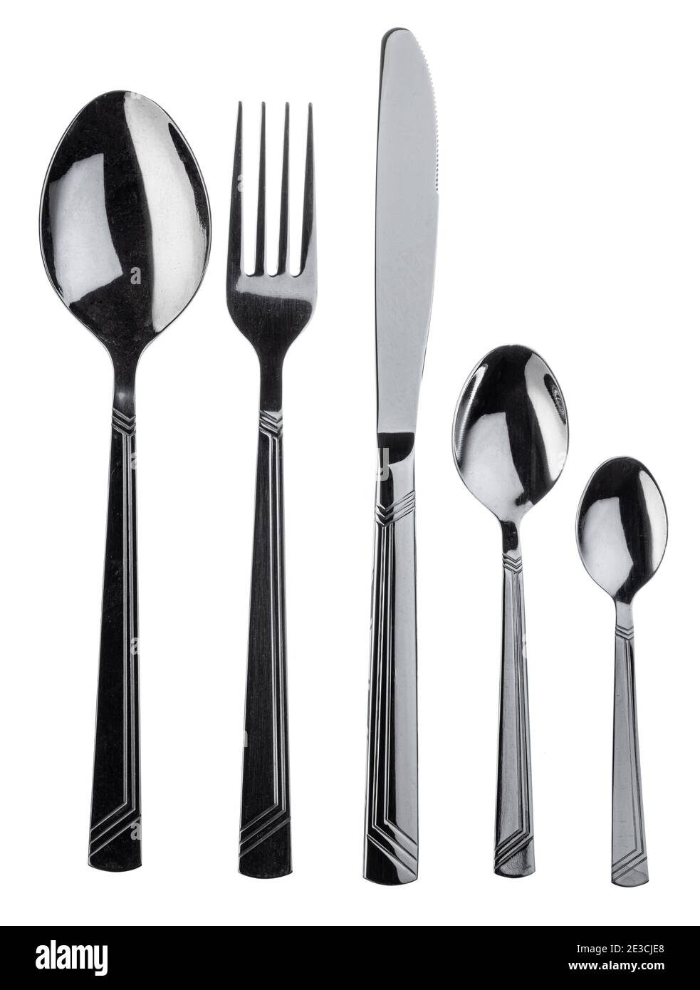 Set of silverware isolated on white background Stock Photo - Alamy