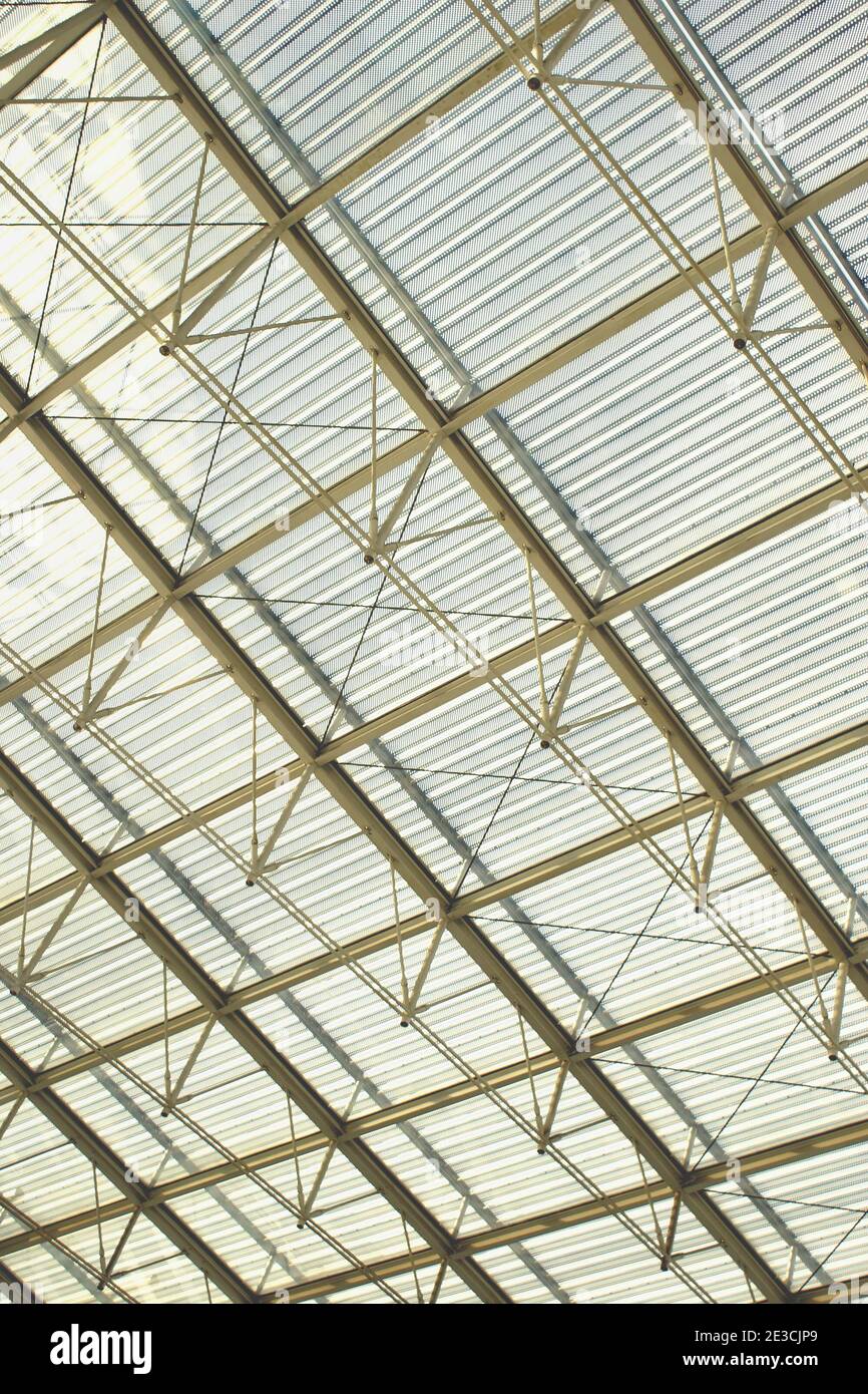 Glass Roof Skylight With Space Frame Structures Stock Photo - Alamy