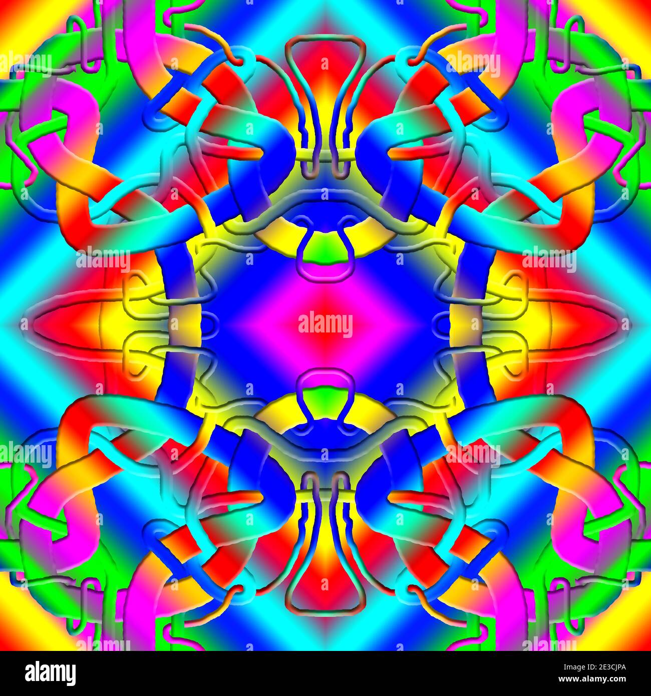 3D graphic illustration - seamless repeating rainbow colours pattern ...