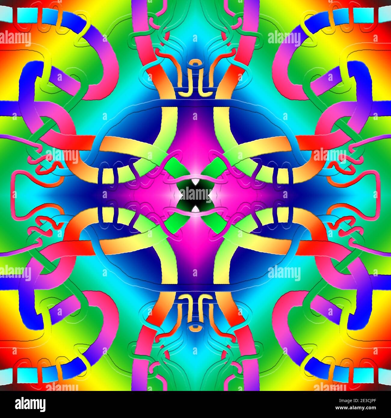 3D graphic illustration - seamless repeating rainbow colours pattern ...