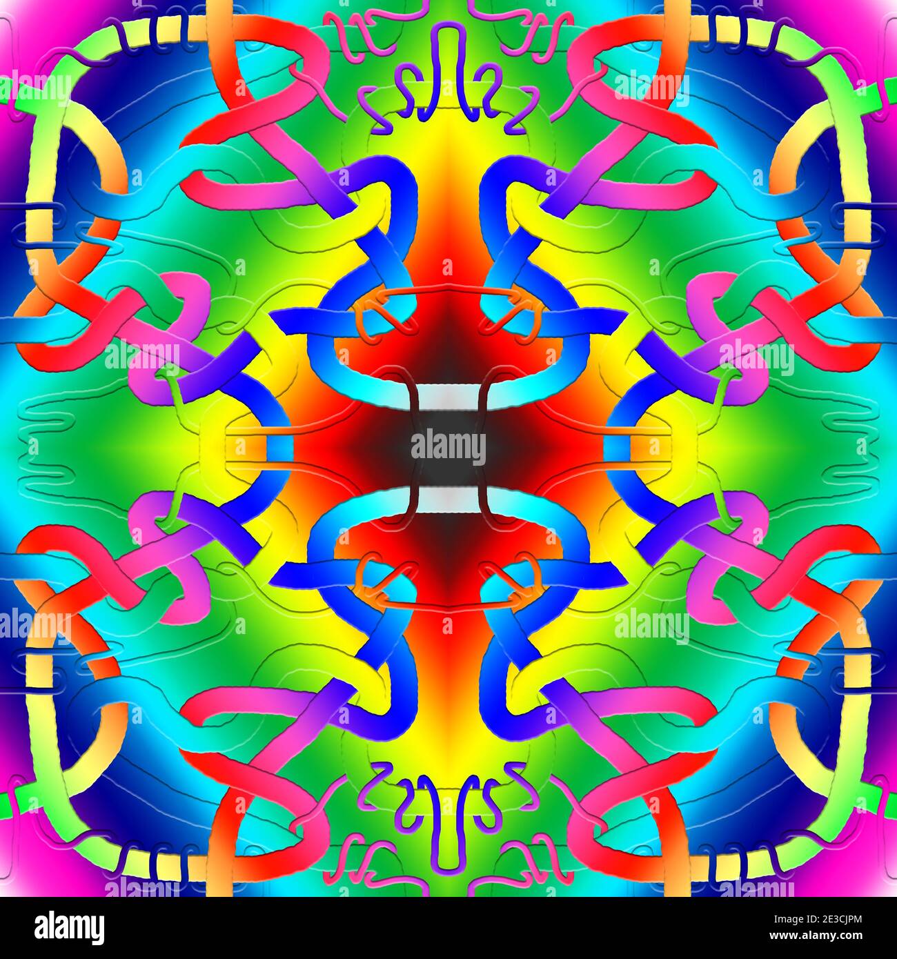 3D graphic illustration - seamless repeating rainbow colours pattern ...