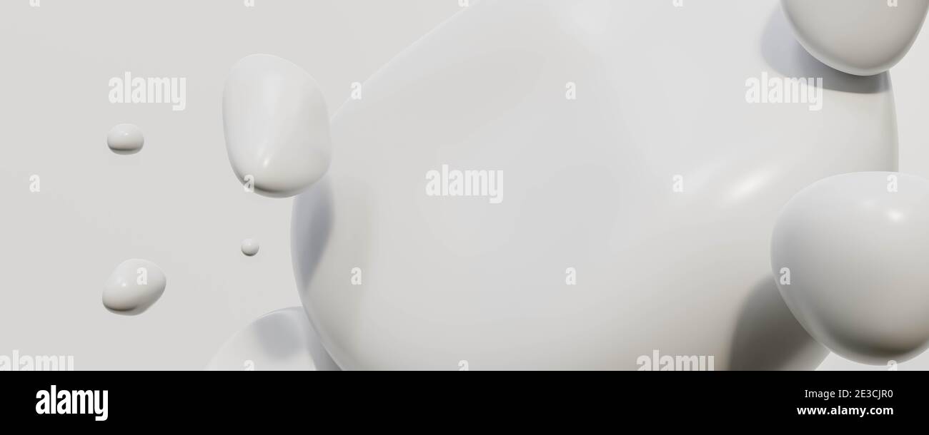 white bubble abstract round geometric shape 3d render illustration ...