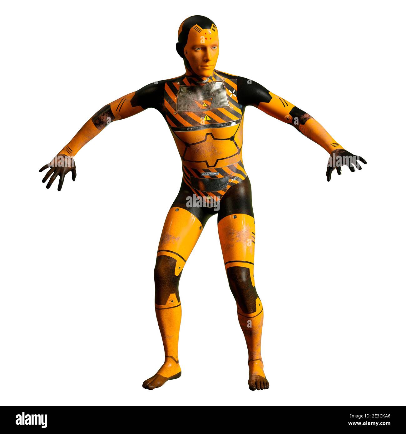 3D rendering of a male robot isolated on white background Stock Photo ...