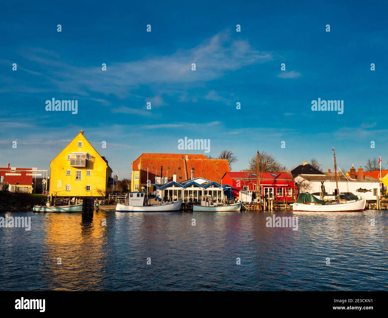 Karrebaeksminde small harbor with boats in rural Denmark Stock Photo ...