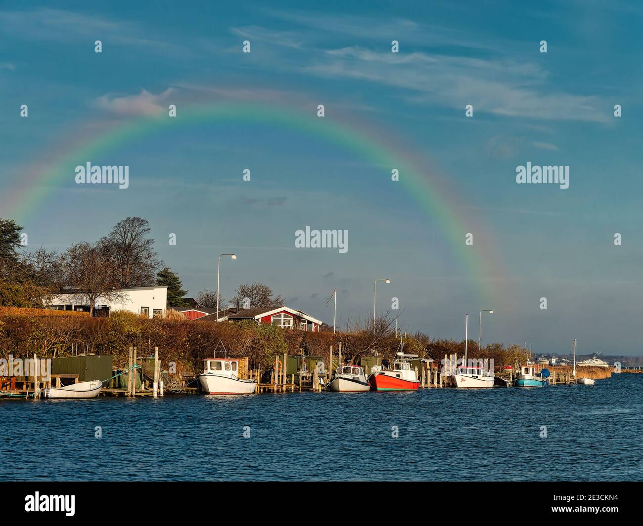 Karrebaeksminde small harbor with boats in rural Denmark Stock Photo ...