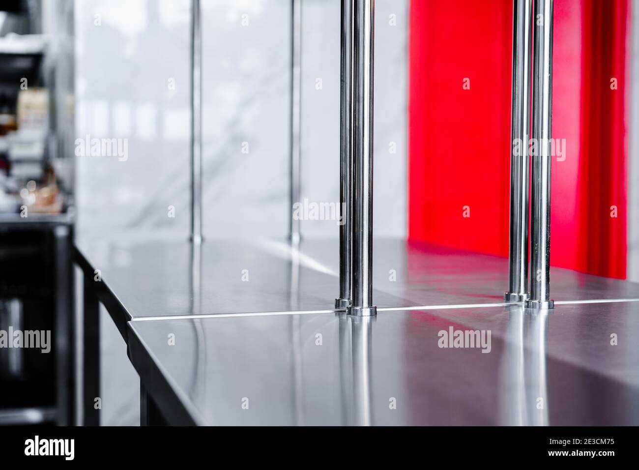 Work surface counter top in professional kitchen Stock Photo - Alamy