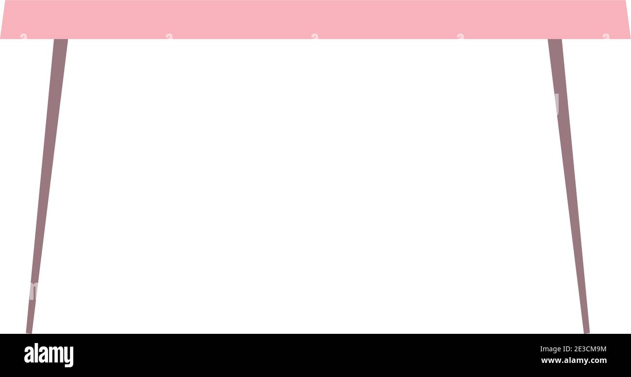 pink table furniture cartoon flat isolated style vector illustration ...