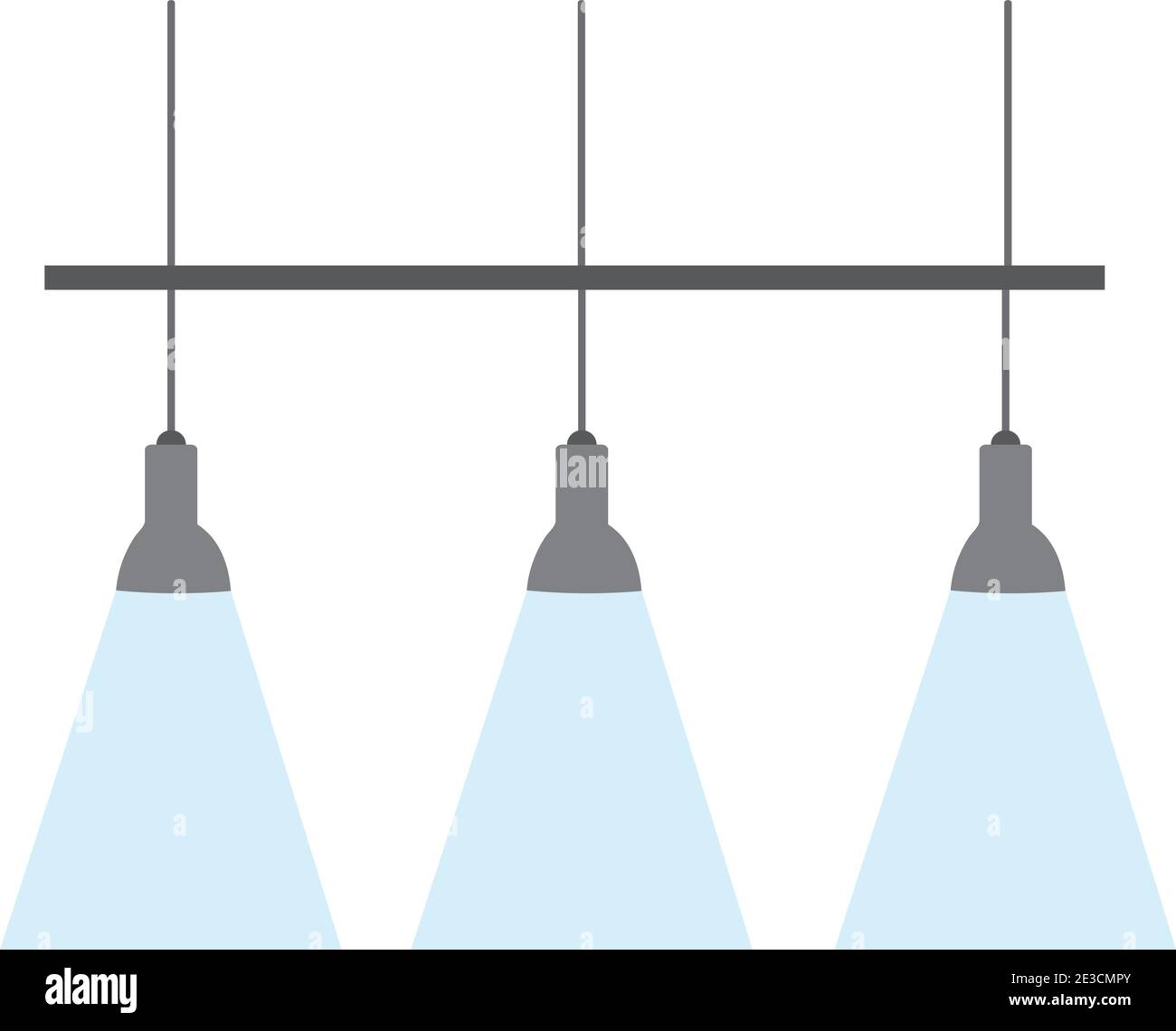 hanging lamps light decoration cartoon flat isolated style vector ...