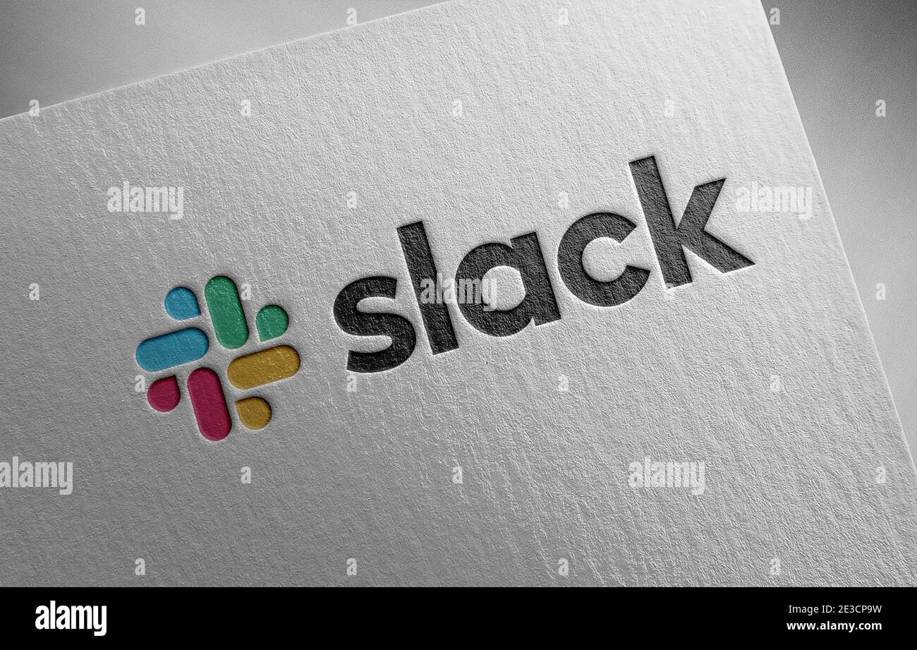 slack logo paper texture illustration Stock Photo - Alamy