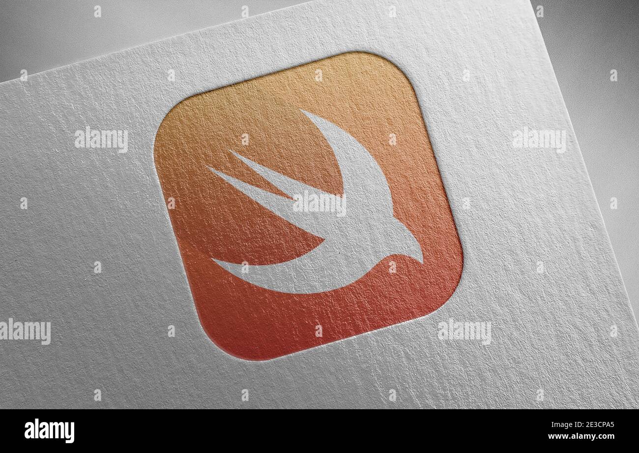 swift js logo paper texture illustration Stock Photo - Alamy