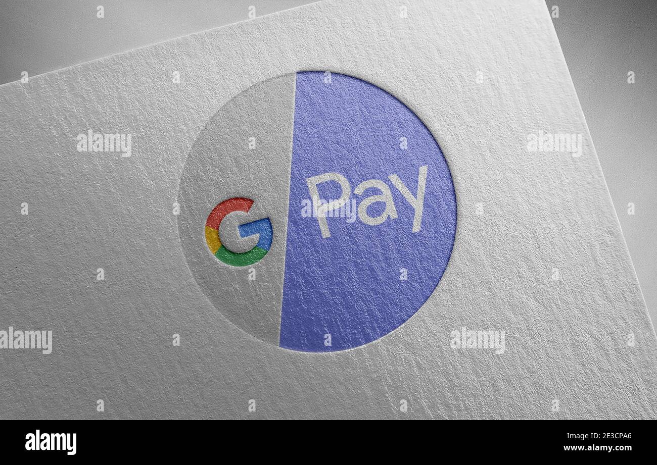 google pay logo paper texture illustration Stock Photo - Alamy