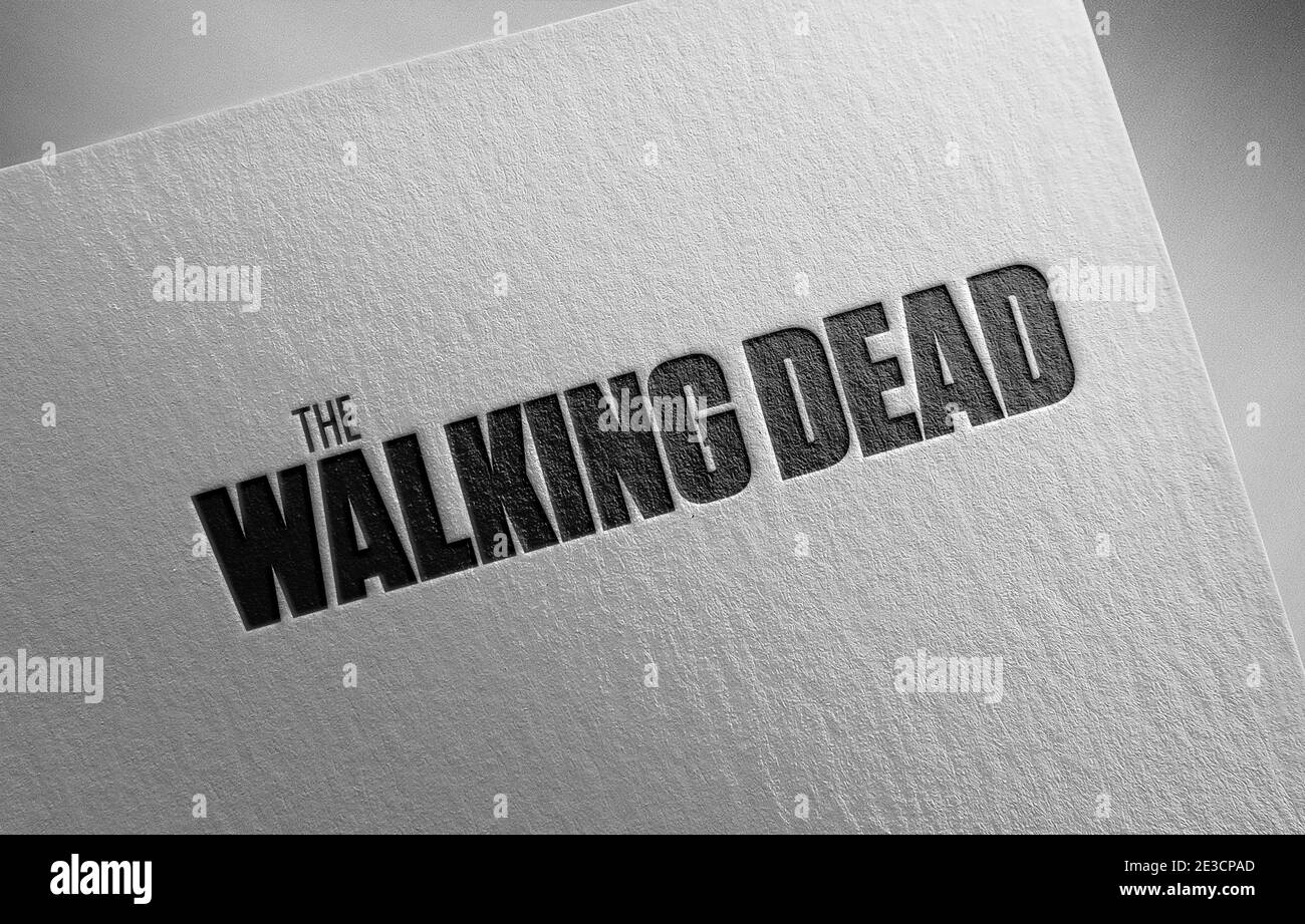 walking dead logo paper texture illustration Stock Photo - Alamy
