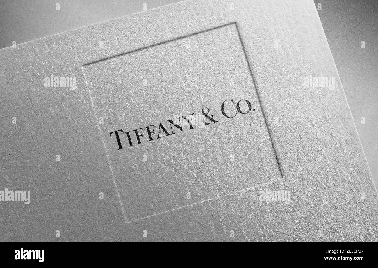 tiffanys logo paper texture illustration Stock Photo - Alamy