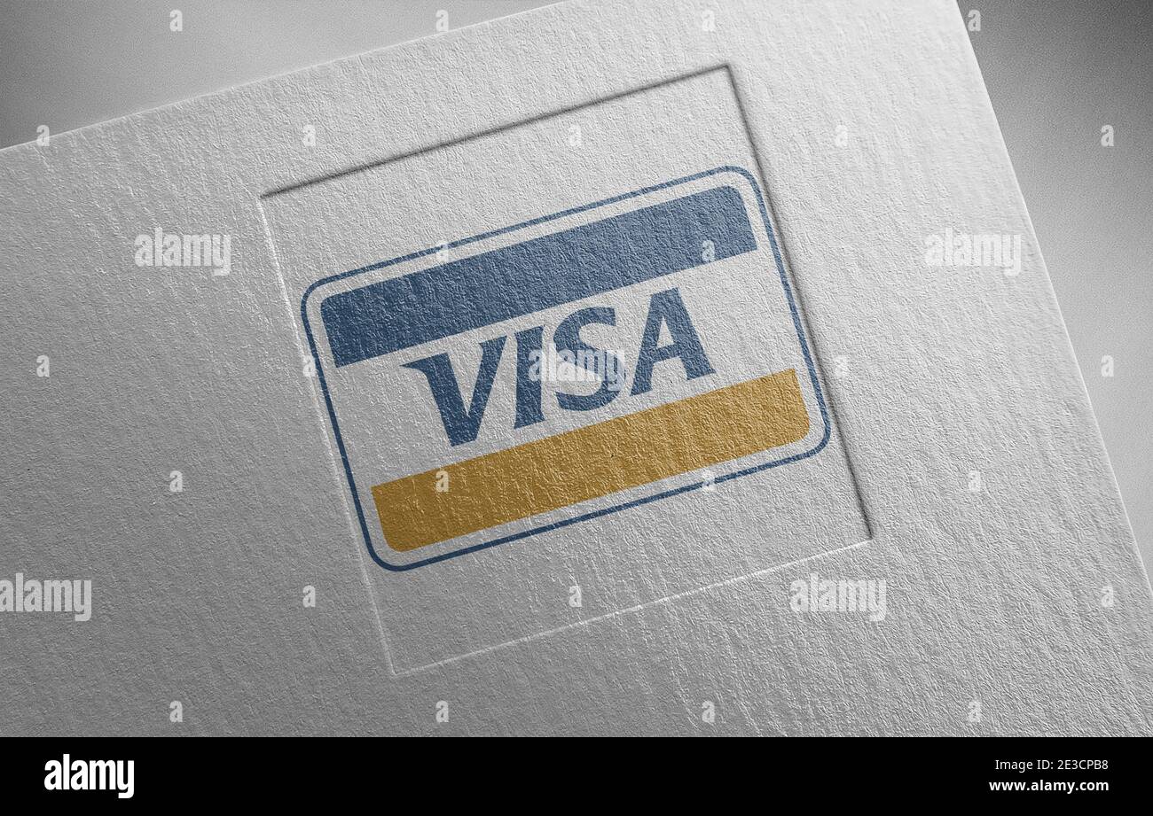 visa logo paper texture illustration Stock Photo - Alamy