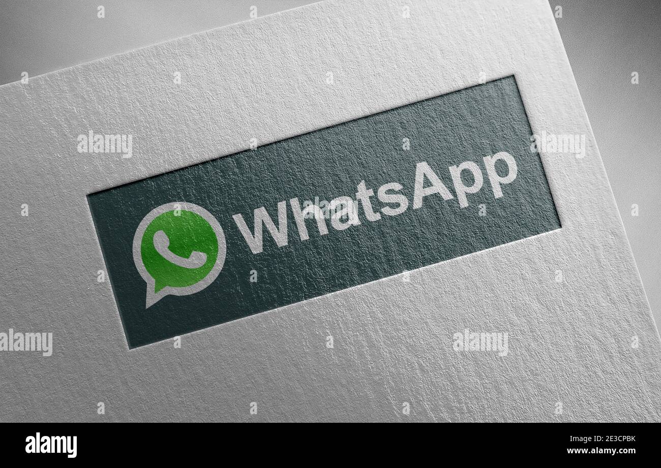 whatsapp logo paper texture illustration Stock Photo - Alamy