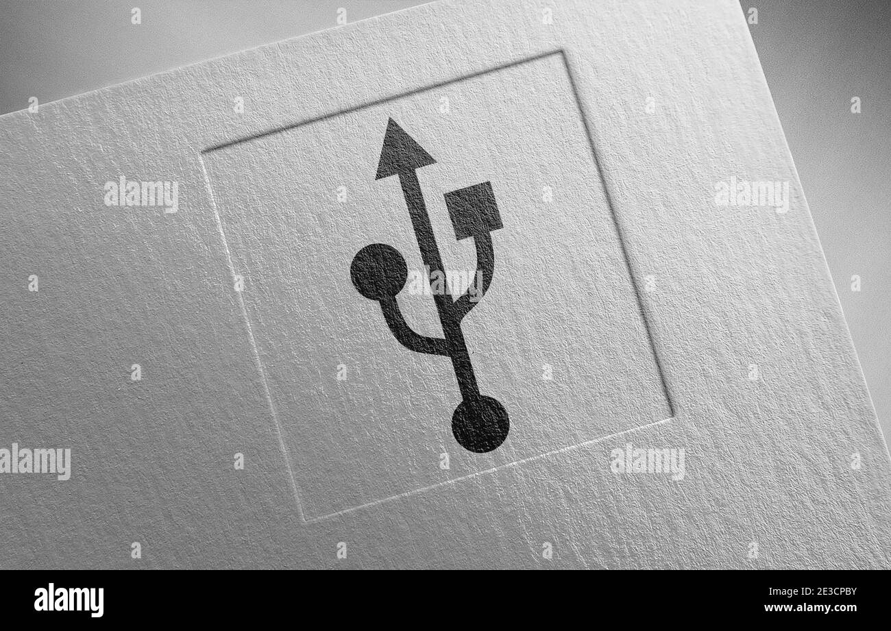 usb logo paper texture illustration Stock Photo - Alamy