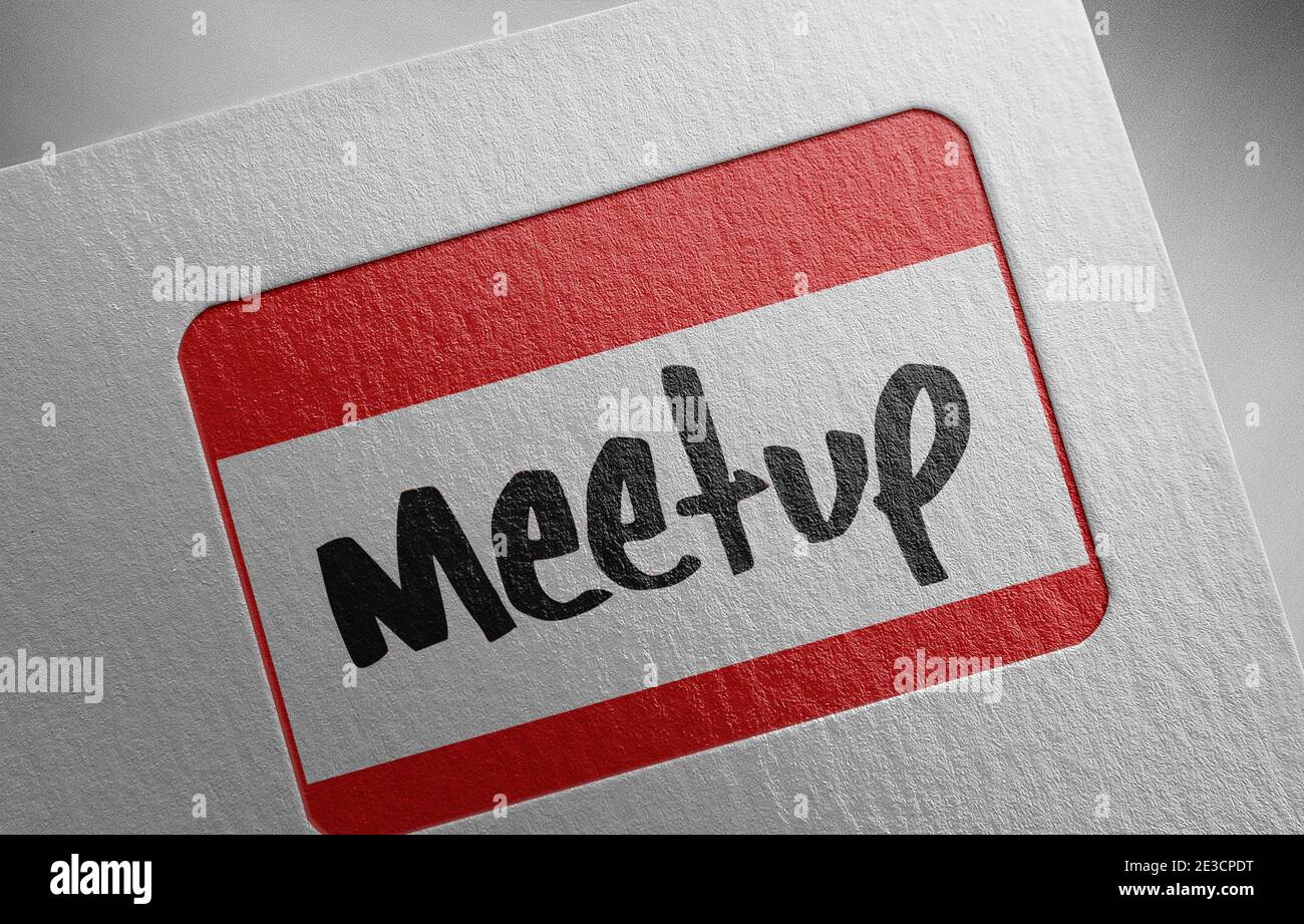 meetup logo paper texture illustration Stock Photo - Alamy