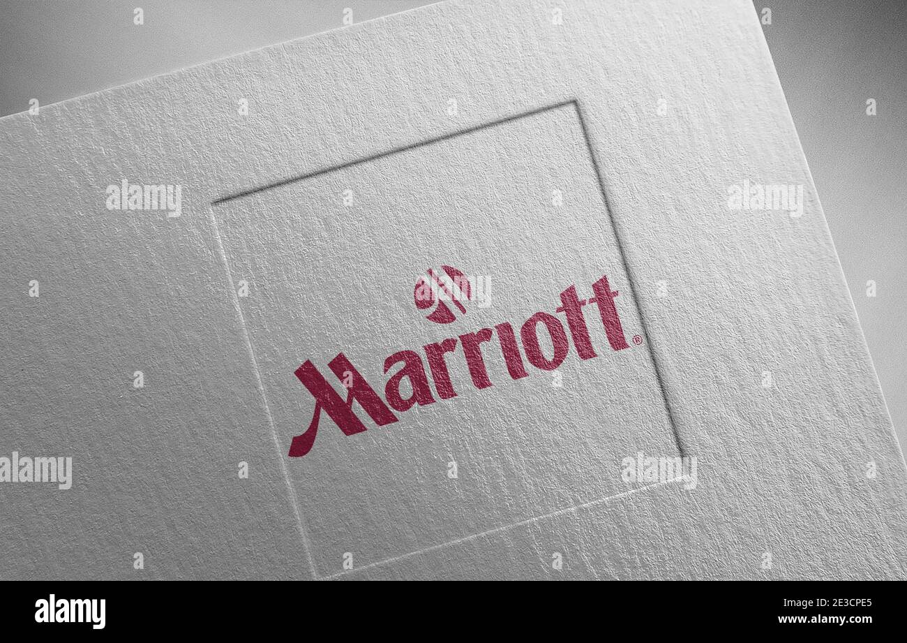 marriott logo paper texture illustration Stock Photo - Alamy