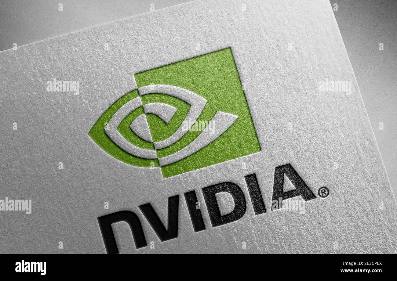 nvidia logo paper texture illustration Stock Photo - Alamy
