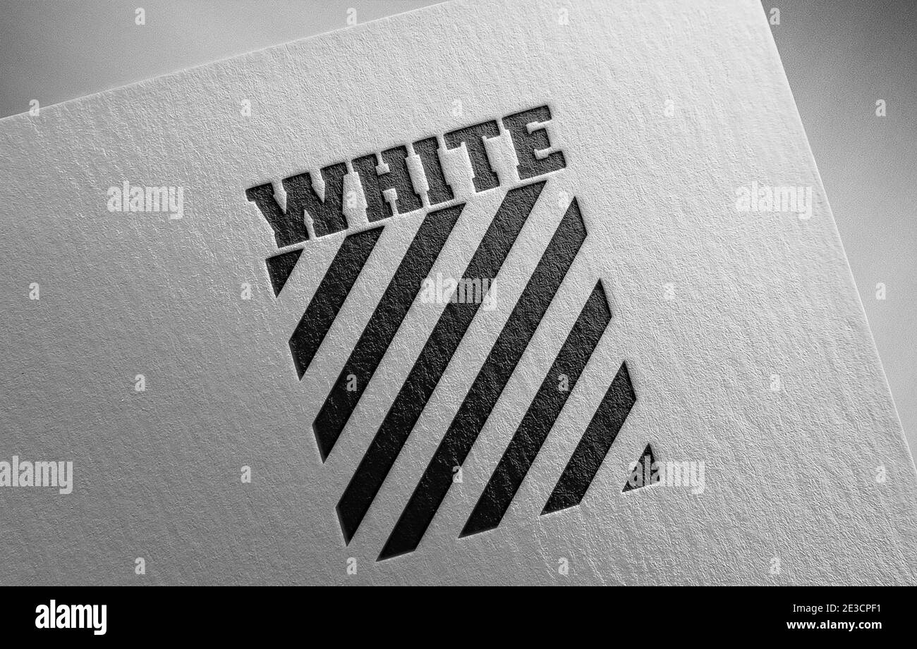 off white logo paper texture illustration Stock Photo - Alamy